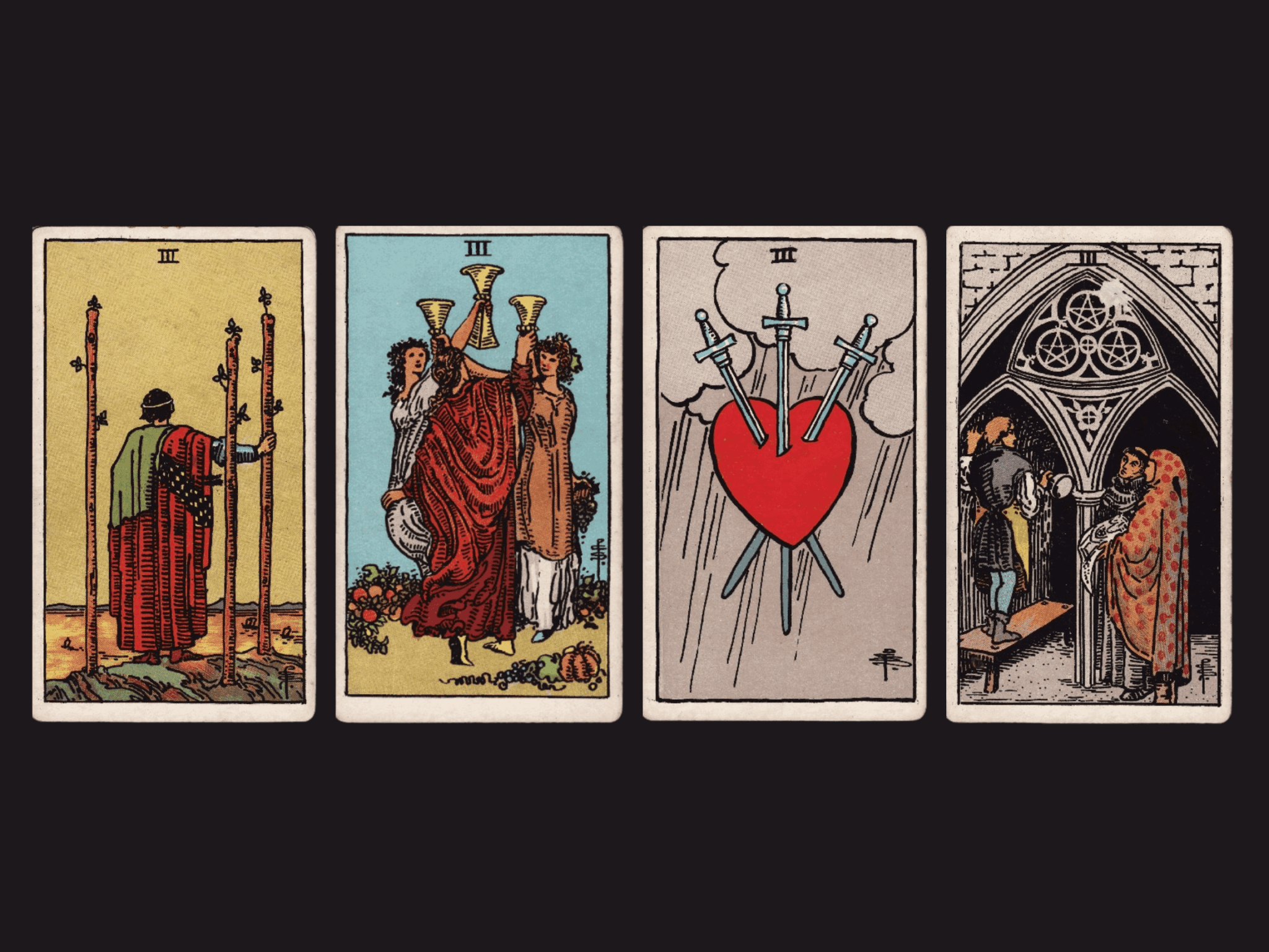 Threes in Tarot: Meaning of Manifestation & Collaboration
