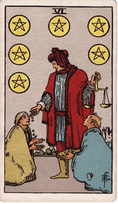 Six of Pentacles Tarot Card Meaning: Upright & Reversed
