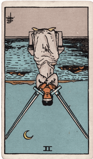 Two Of Swords Tarot Card Meaning Upright Reversed Two Of Swords Tarot Card Meaning Upright Reversed
