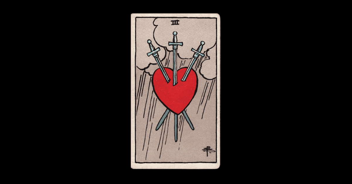 Three of Swords Tarot Card Meaning: Upright & Reversed